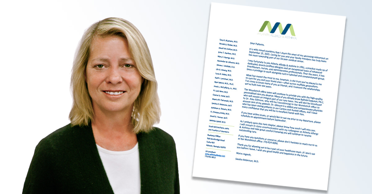 Dr. Sandra Roberson to Retire After 34 Years with Atlanta Allergy ...